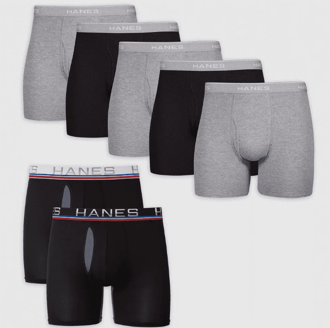 Hanes Comfort Underwear Men's 5pk+2 Boxer Briefs - Black/Gray - Walmart.com
