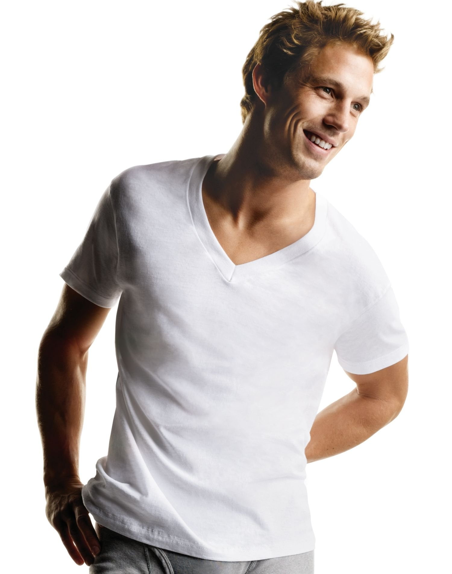 Hanes Men's 8-Pack V-Neck, White, Small - Walmart.com