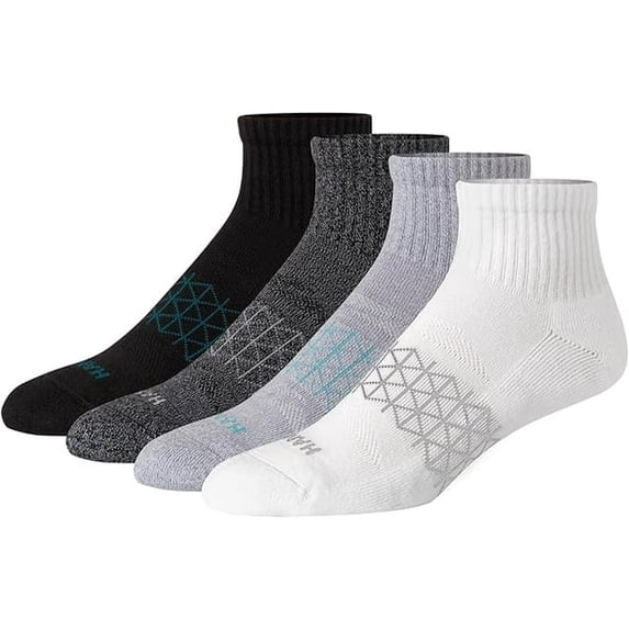 Hanes Men's Absolute Active Cushioned Ankle, Moisture Wicking Socks ...