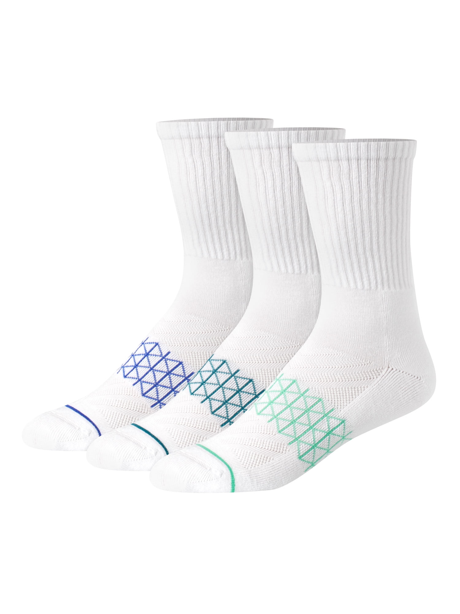 Absolute Comfort Cushioned Crew Socks, 3-Pairs - Walmart Business Supplies