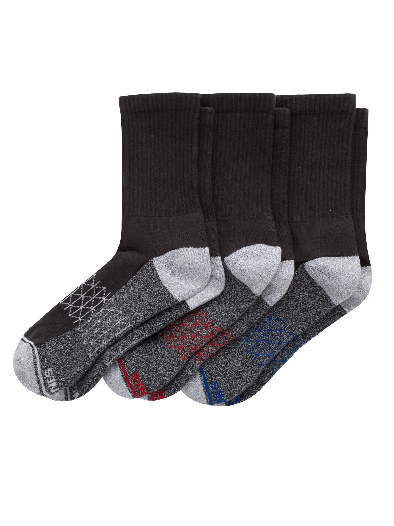 Hanes men's Comfort Cushioned Mid Crew Socks - Cotton Blend, Arch ...