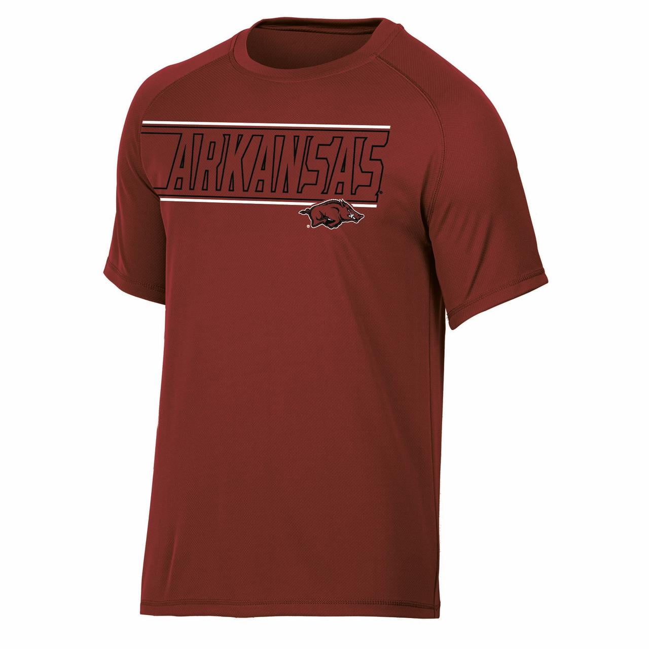 Hanes Men's Arkansas Razorbacks Short Sleeve Synthetic T-Shirt ...