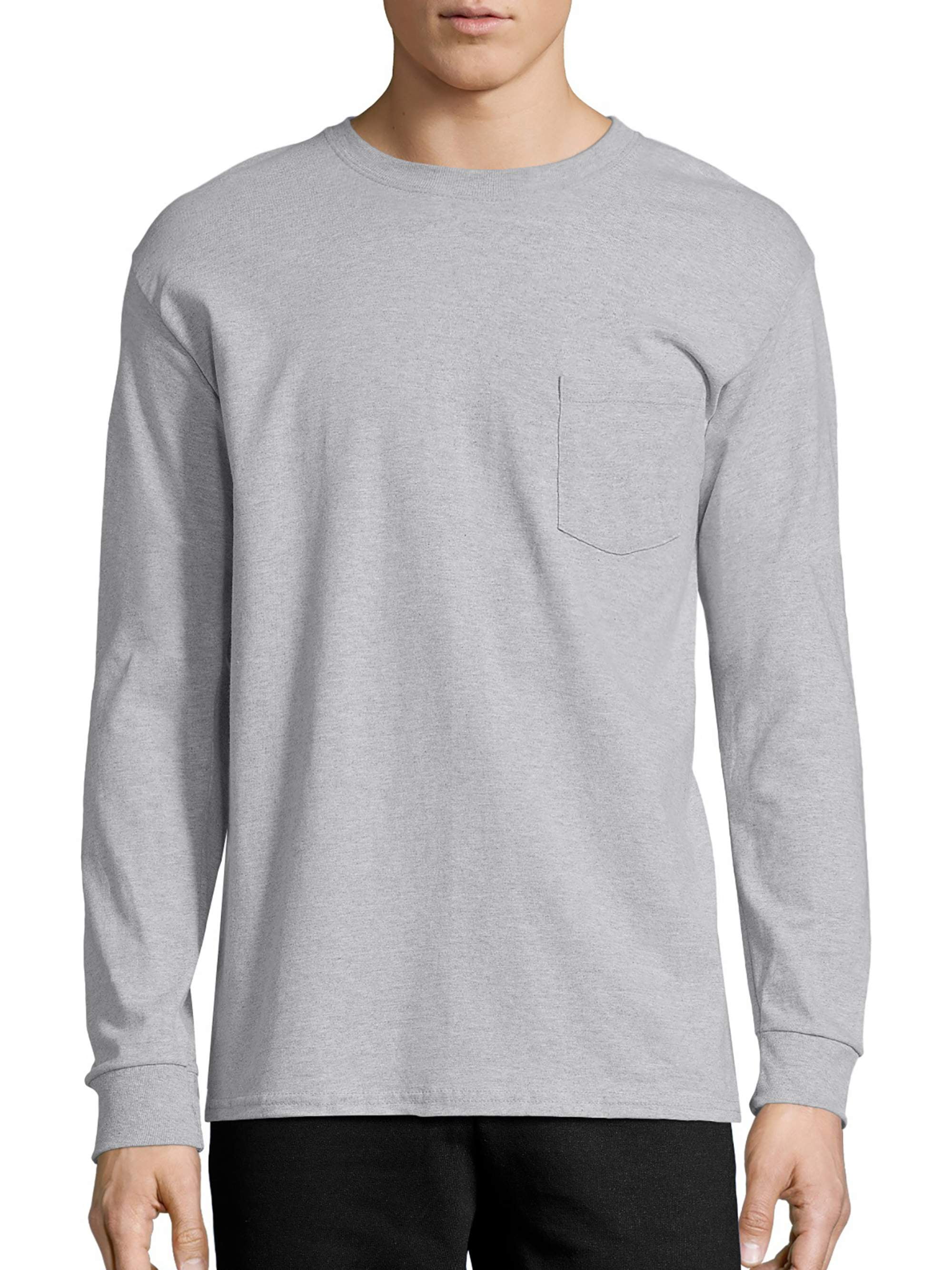 Hanes Men's Authentic Long Sleeve Pocket Tee - Walmart.com