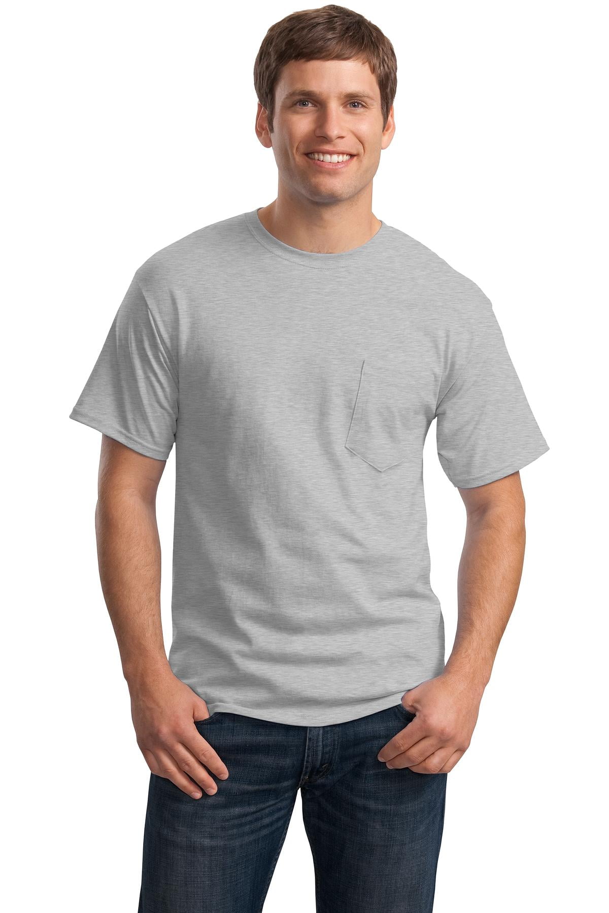 Hanes Men's Authentic Short Sleeve Pocket T-Shirt - Walmart.com