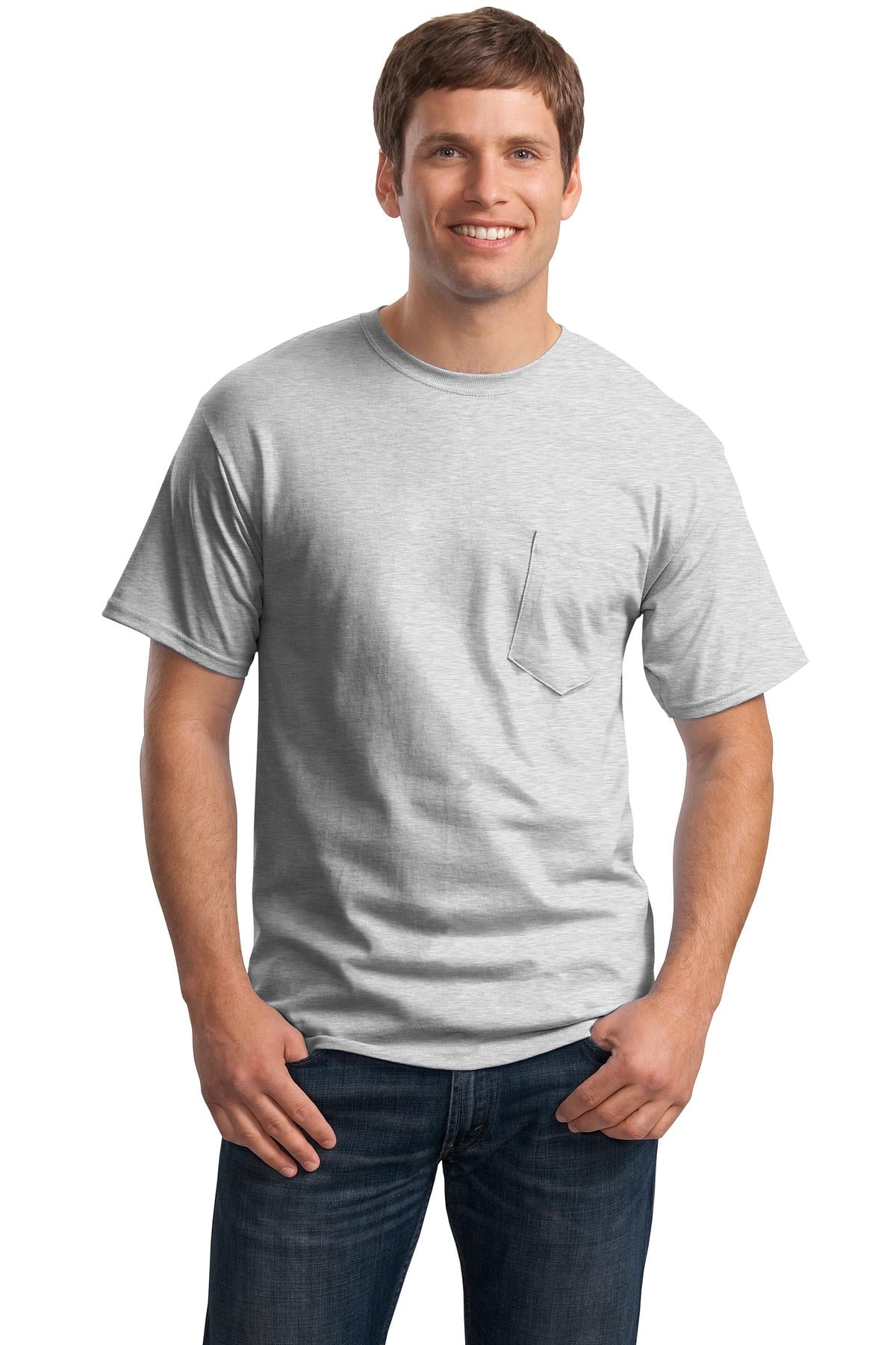 Hanes 6.1 oz. Pocket T-Shirt (H5590) Ash, XL - Walmart.com
