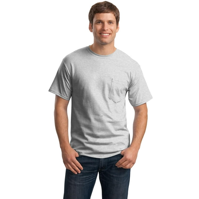 Hanes Men's Authentic Short Sleeve Pocket Tee - Walmart.com