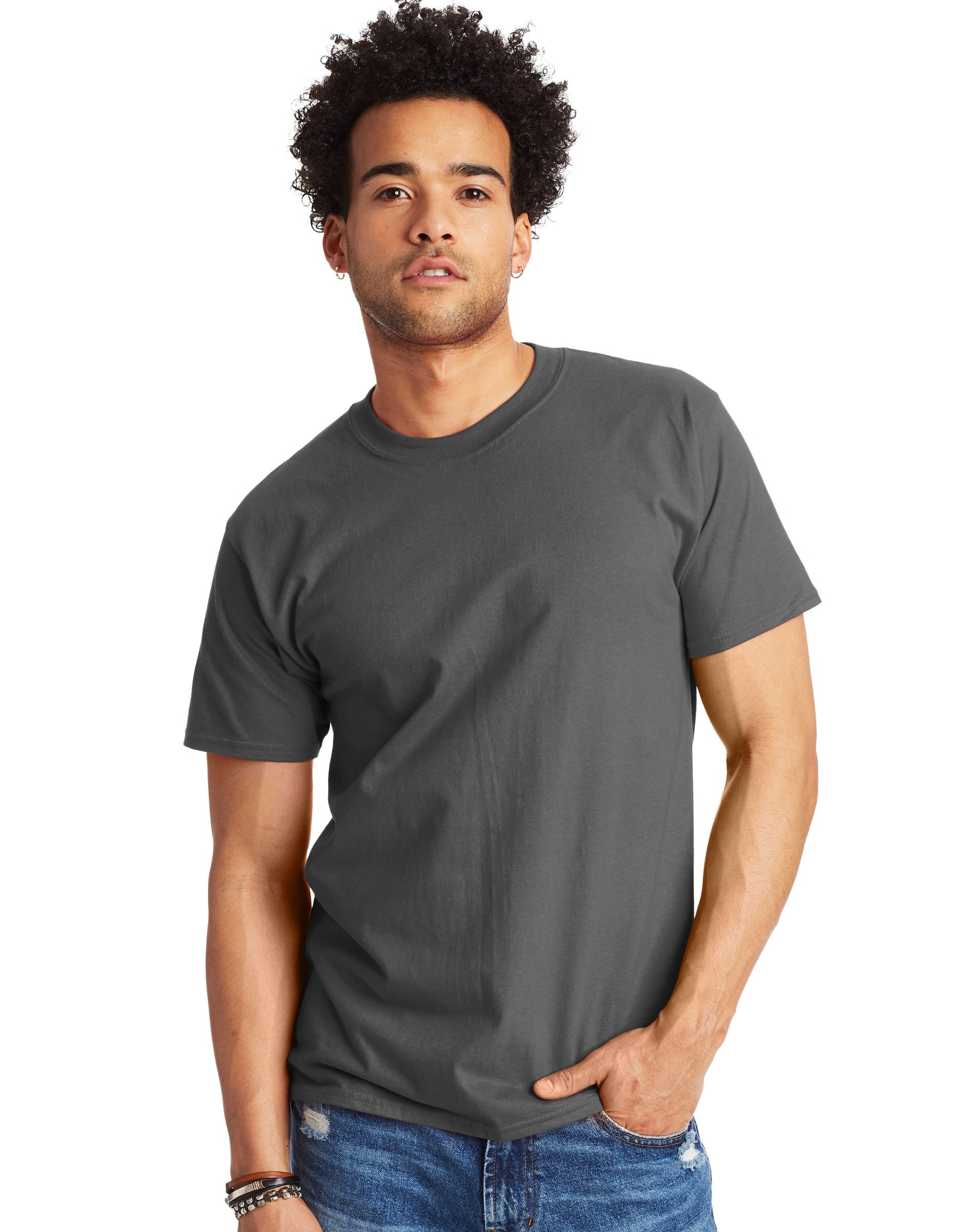 Hanes Beefy-T Men's Comfort Soft T-Shirt, Heavyweight Cotton, Big ...