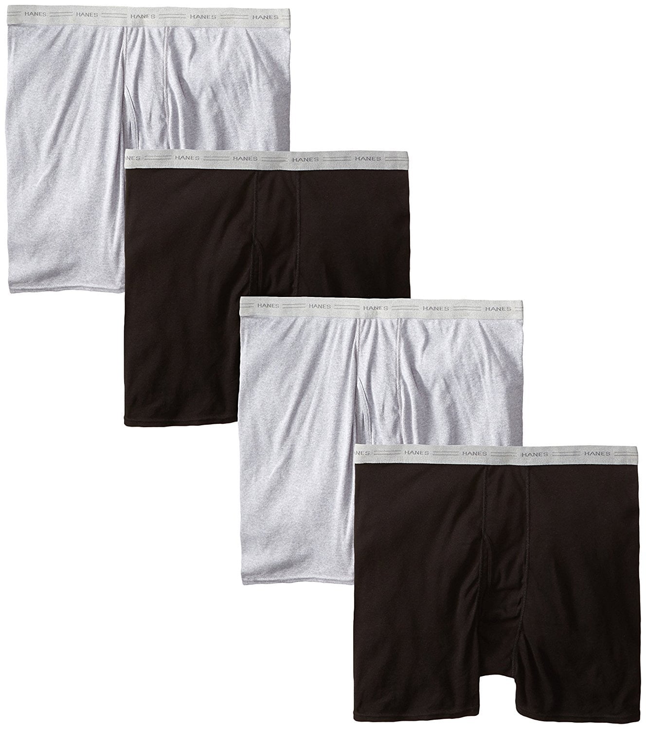 Hanes Men's Big Boxer Brief - Sizes (Pack of 4) (7XL, Black/Grey ...