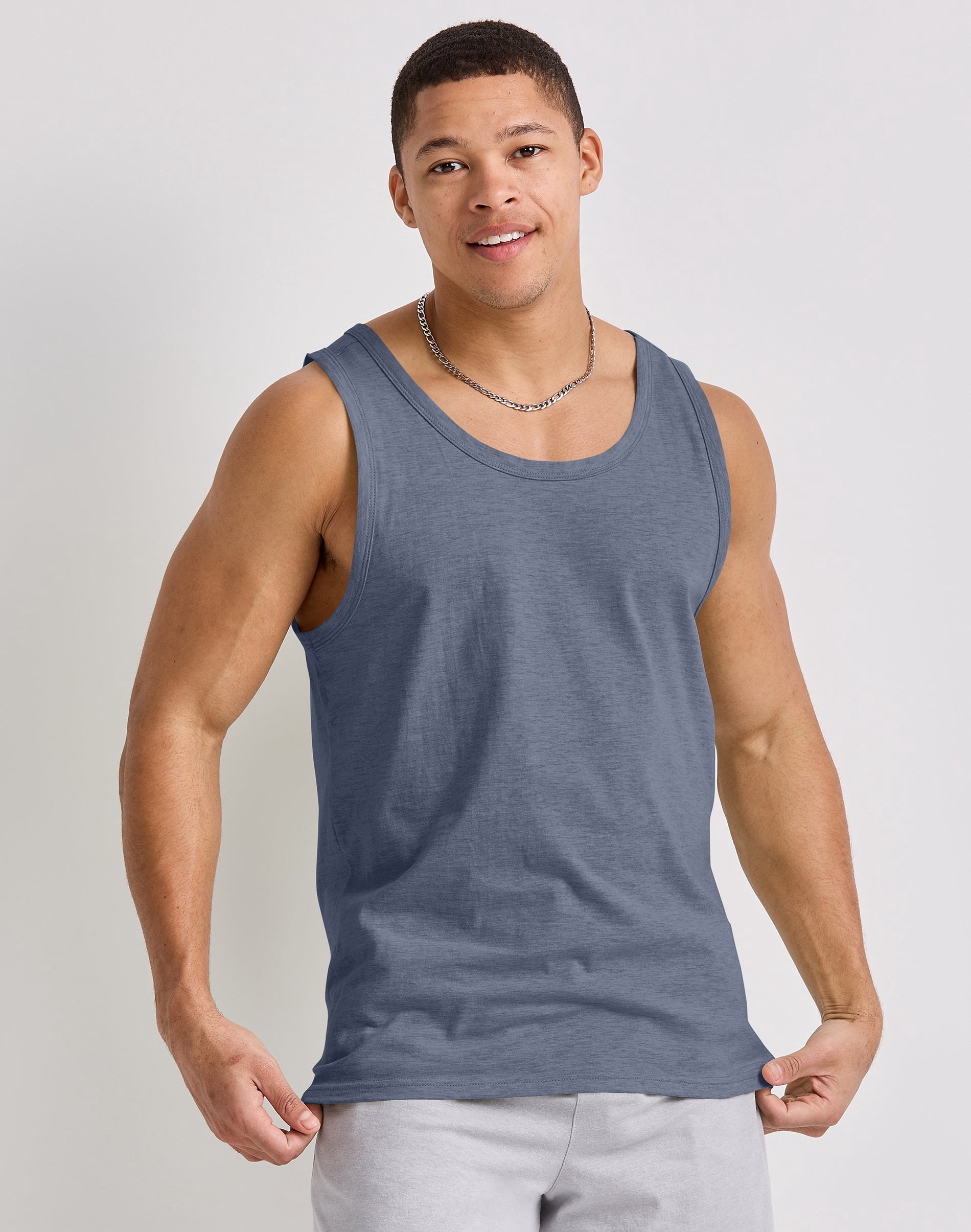 Hanes Originals Men's Tri-Blend Tank Top Athletic Navy Heather 3XL ...