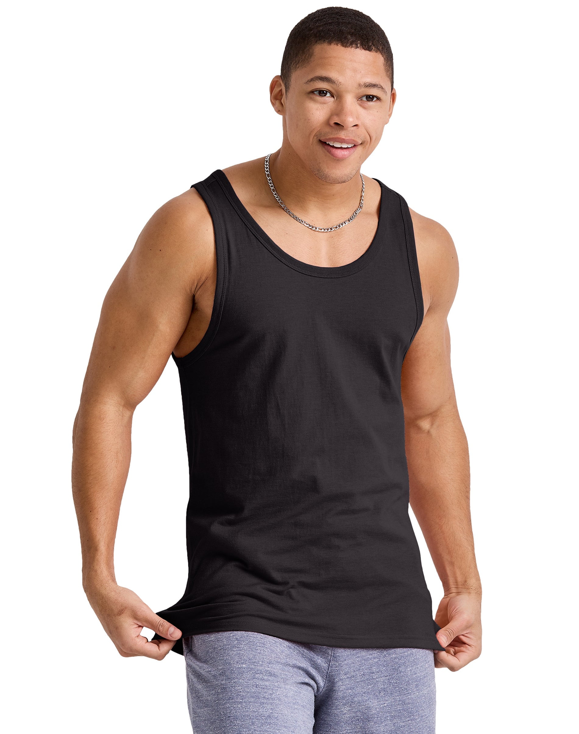 Hanes Men's Tank Top Sleeveless Shirt Tri-Blend Originals Lightweight ...