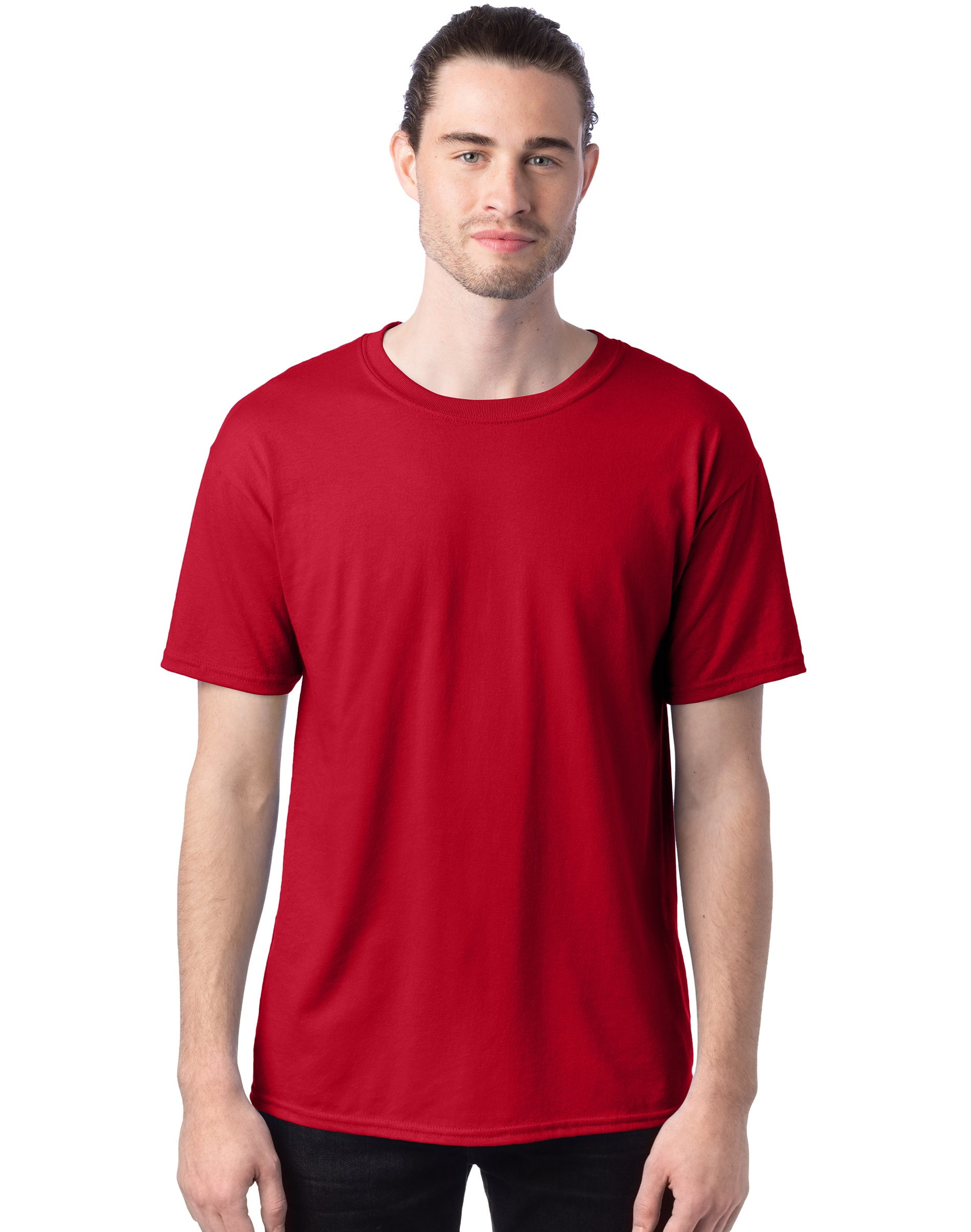 Hanes EcoSmart Unisex Crewneck T-Shirt Deep Red L - Walmart.com