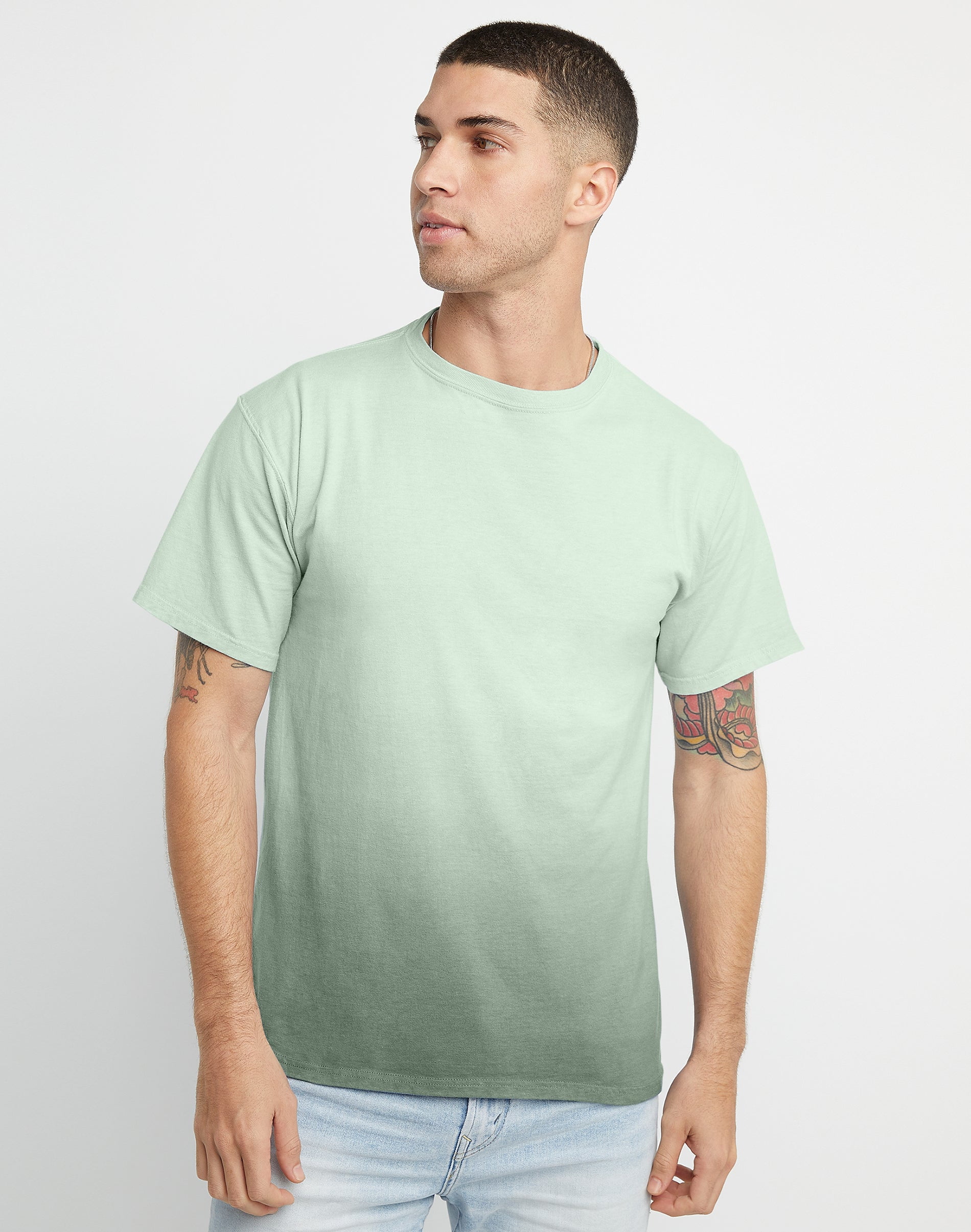 Hanes Men's & Big Men's Garment Dyed Dip Dye Ombre Tee Shirt, Sizes XS ...