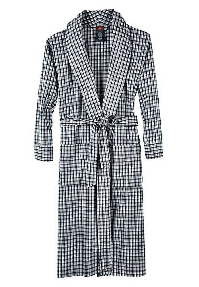 Hanes Men's Big & Tall Black Woven Shawl Collar Robe (9X/10X Big, Black ...