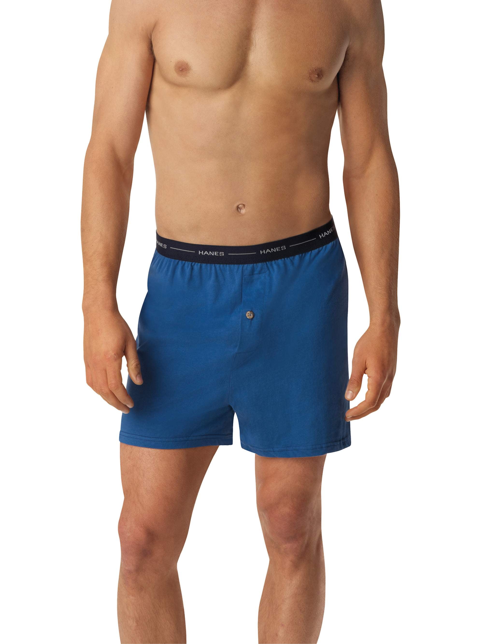 Hanes Men's Big & Tall ComfortSoft Knit Boxers 4 Pack with ComfortFlex ...
