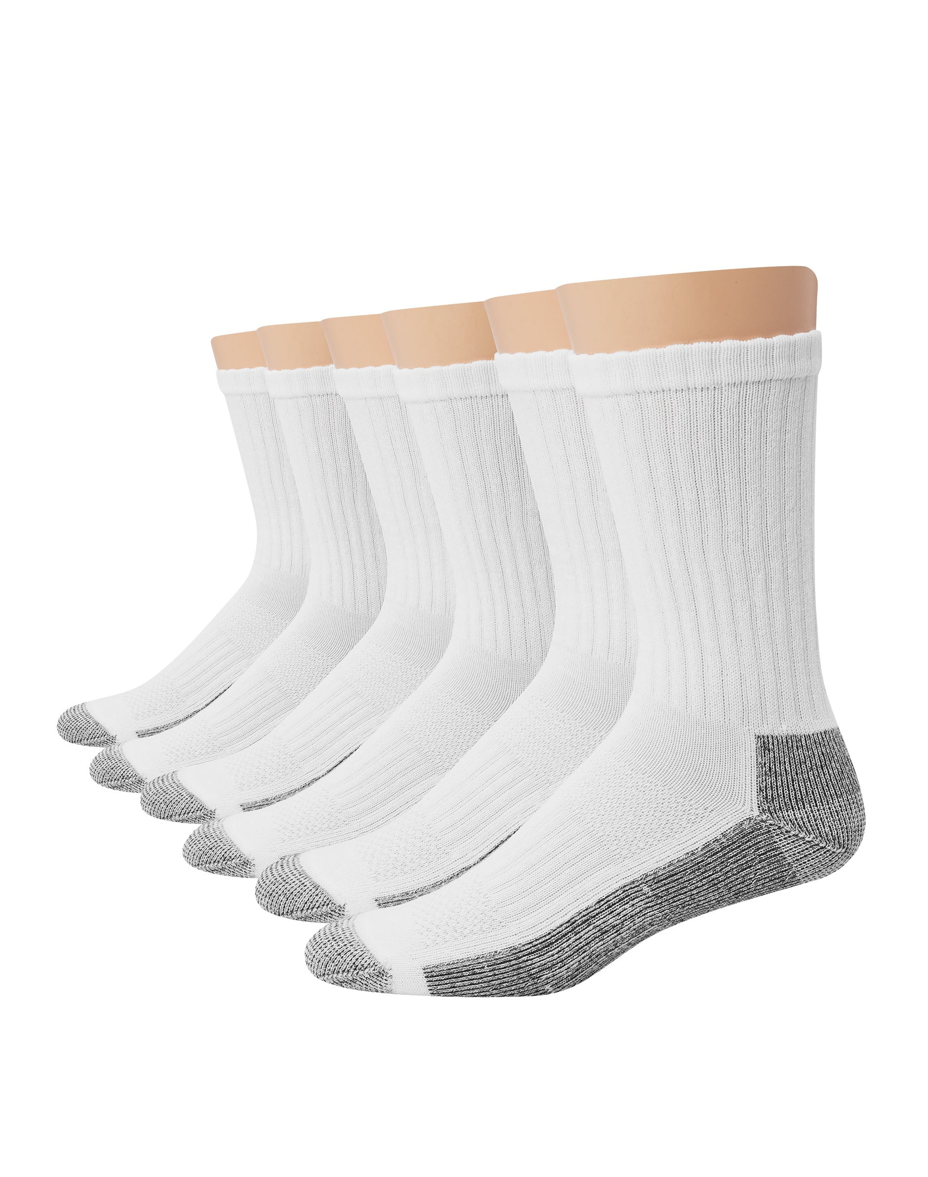 Hanes Men's Big & Tall Work Crew Socks, 6-Pairs White 12-14 - Walmart.com