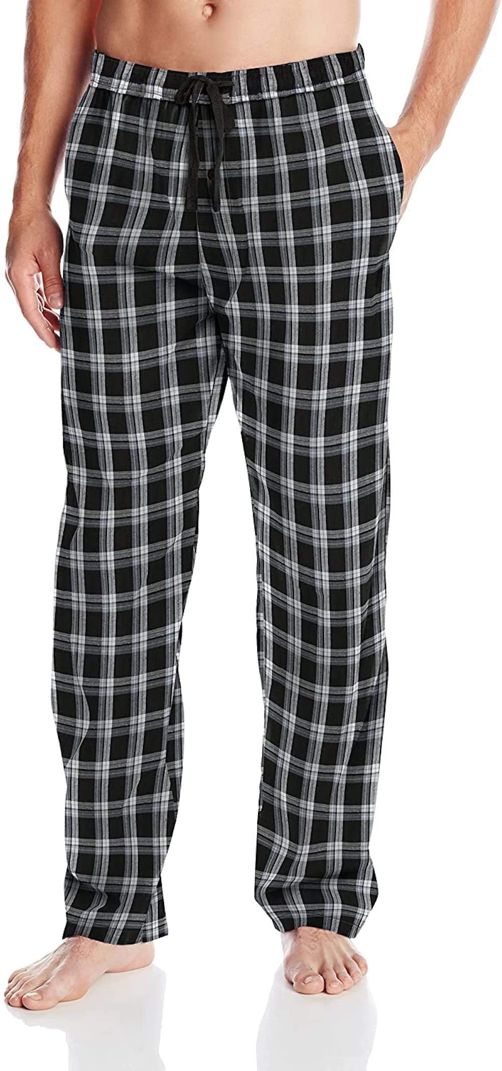 Hanes Men's Big and Tall Woven Sleep Pant with Stretch, Black Plaid, 5X ...