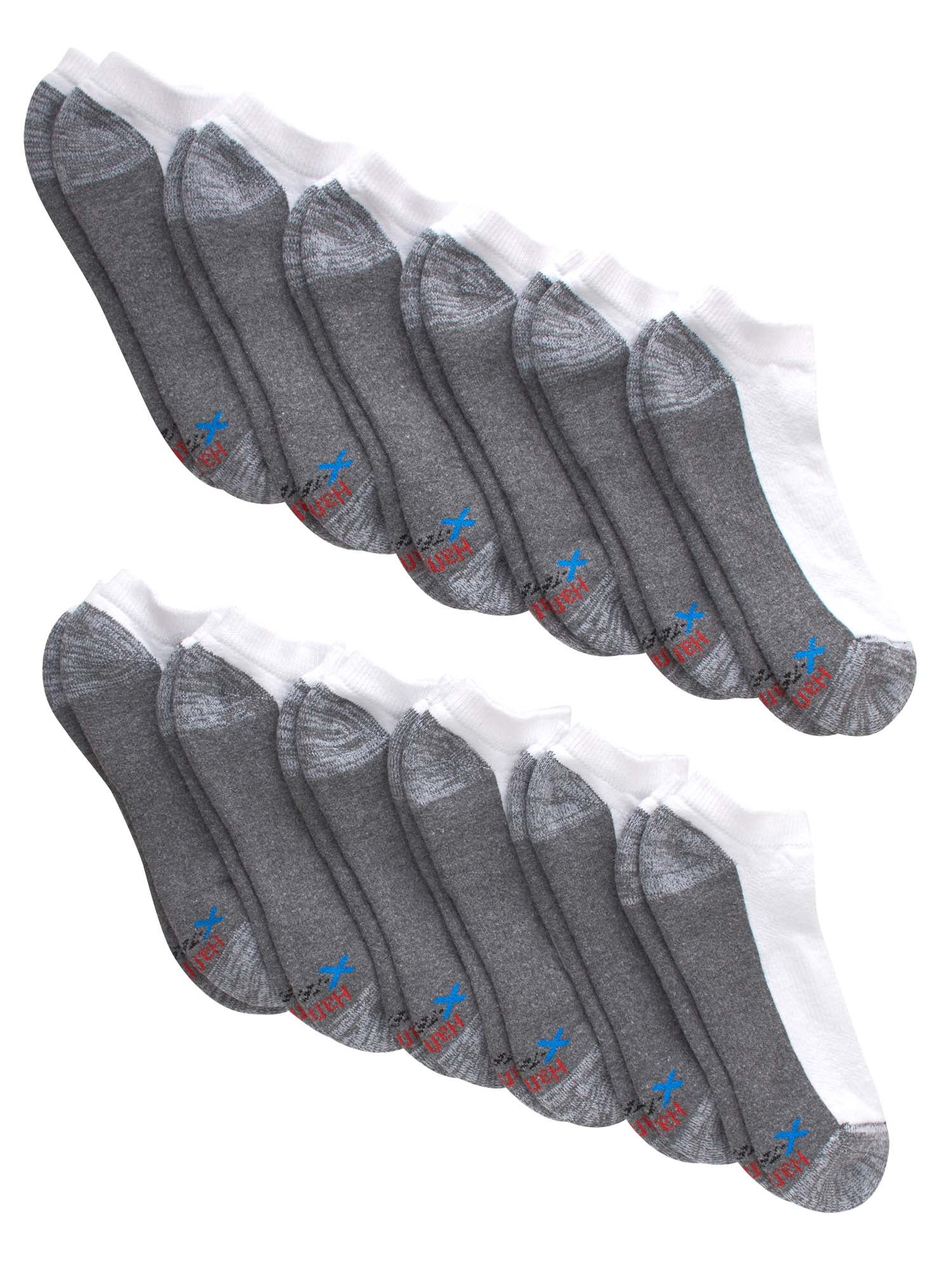 Hanes Men's X-Temp Cushioned Big & Tall No Show Socks, 12 Pack with ...