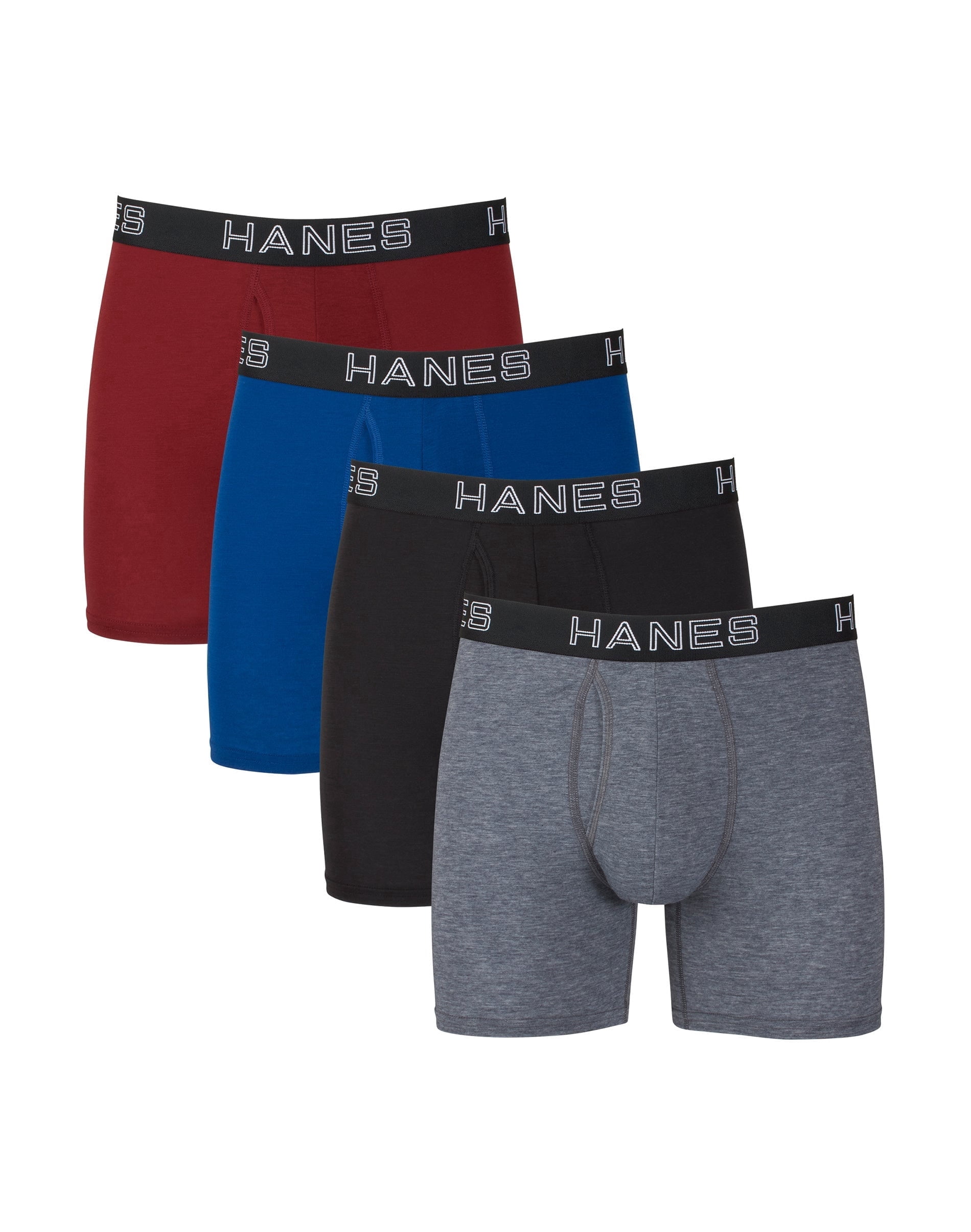 Hanes Ultimate Men's Moisture-Wicking 4-Pack Boxer Briefs with Total ...