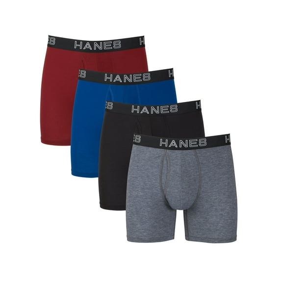 Hanes Men's Boxer Brief 4-Pack Ultimate Comfort Flex Fit Total Support ...