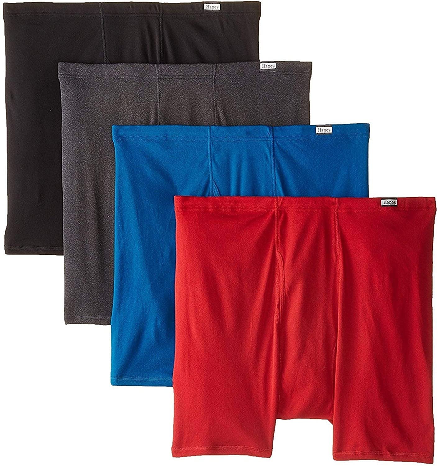Hanes Men's 4-Pack ComfortSoft Waistband Assorted Solids Cotton Boxer ...