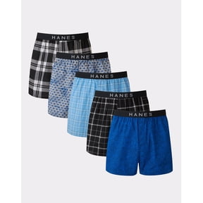 Hanes Men's Knit Boxers, 5 Pack, Cotton ComfortSoft, Tagless, Moisture ...