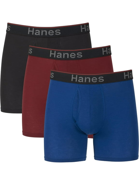 Hanes Men's Comfort Flex Fit Ultra Soft Cotton Stretch Boxer Briefs, 3 Pack, Sizes S-3XL ...