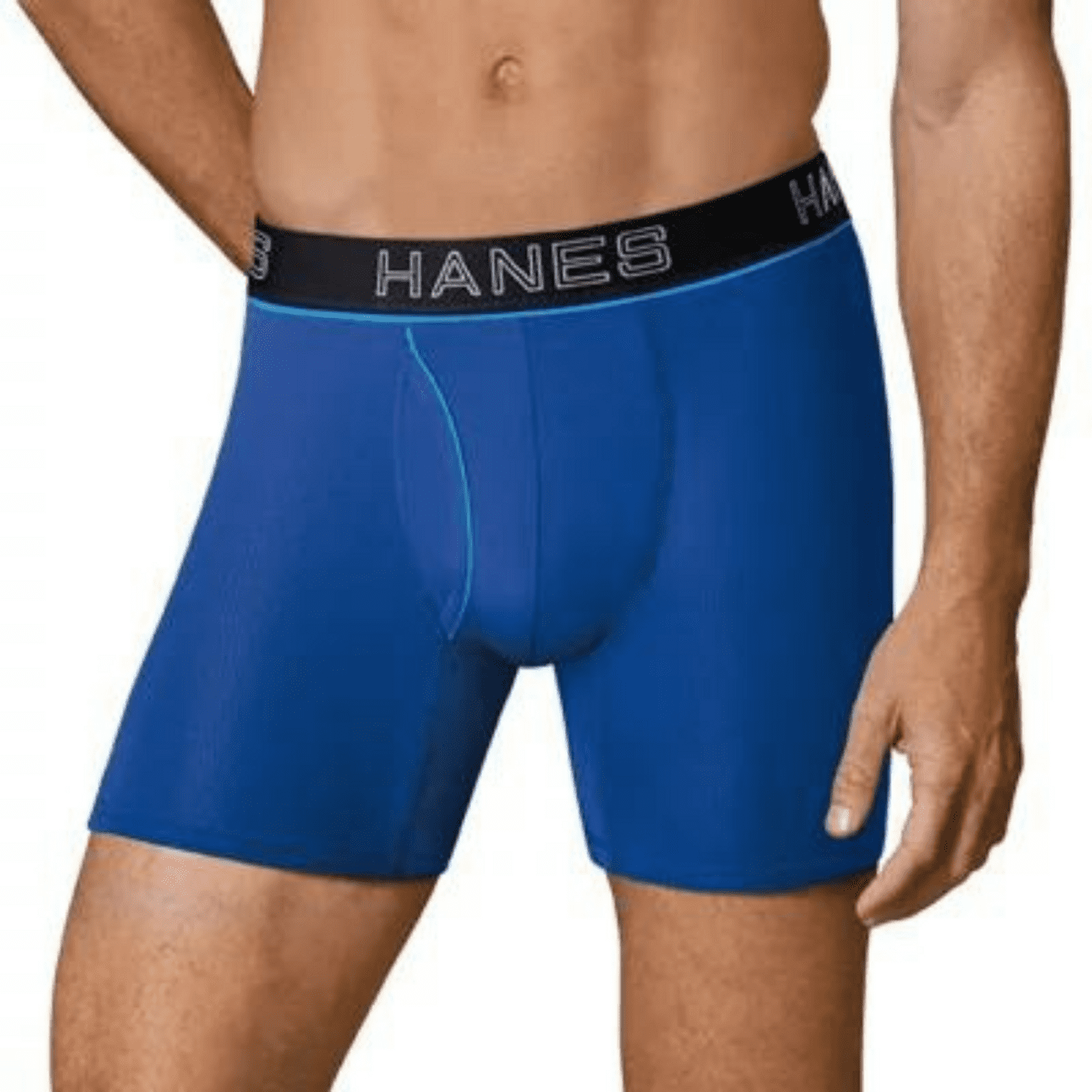 Hanes Men's Comfort Flex Fit Ultra Lightweight Breathable Boxer Briefs (Blue/Grey, 2XL ...