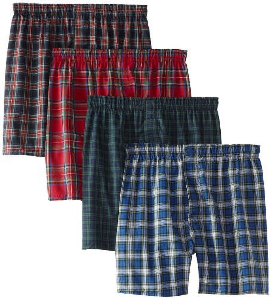 Hanes Men's ComfortFlex Waistband Plaid Boxer Briefs, Multicolor (4 ...