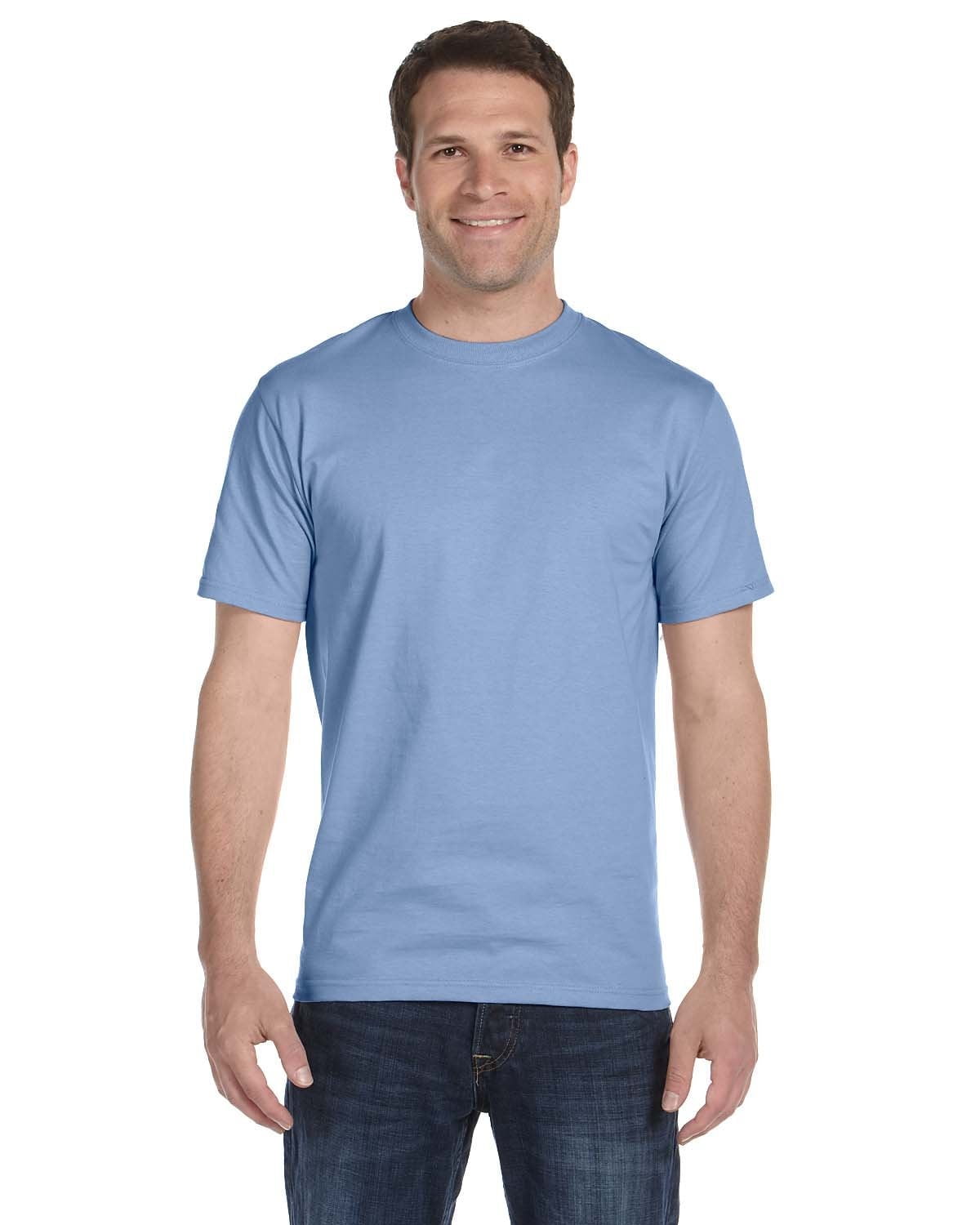 Hanes Men's Comfortsoft 6 Pack Crew Neck Tee - Light Blue - M - Walmart.com