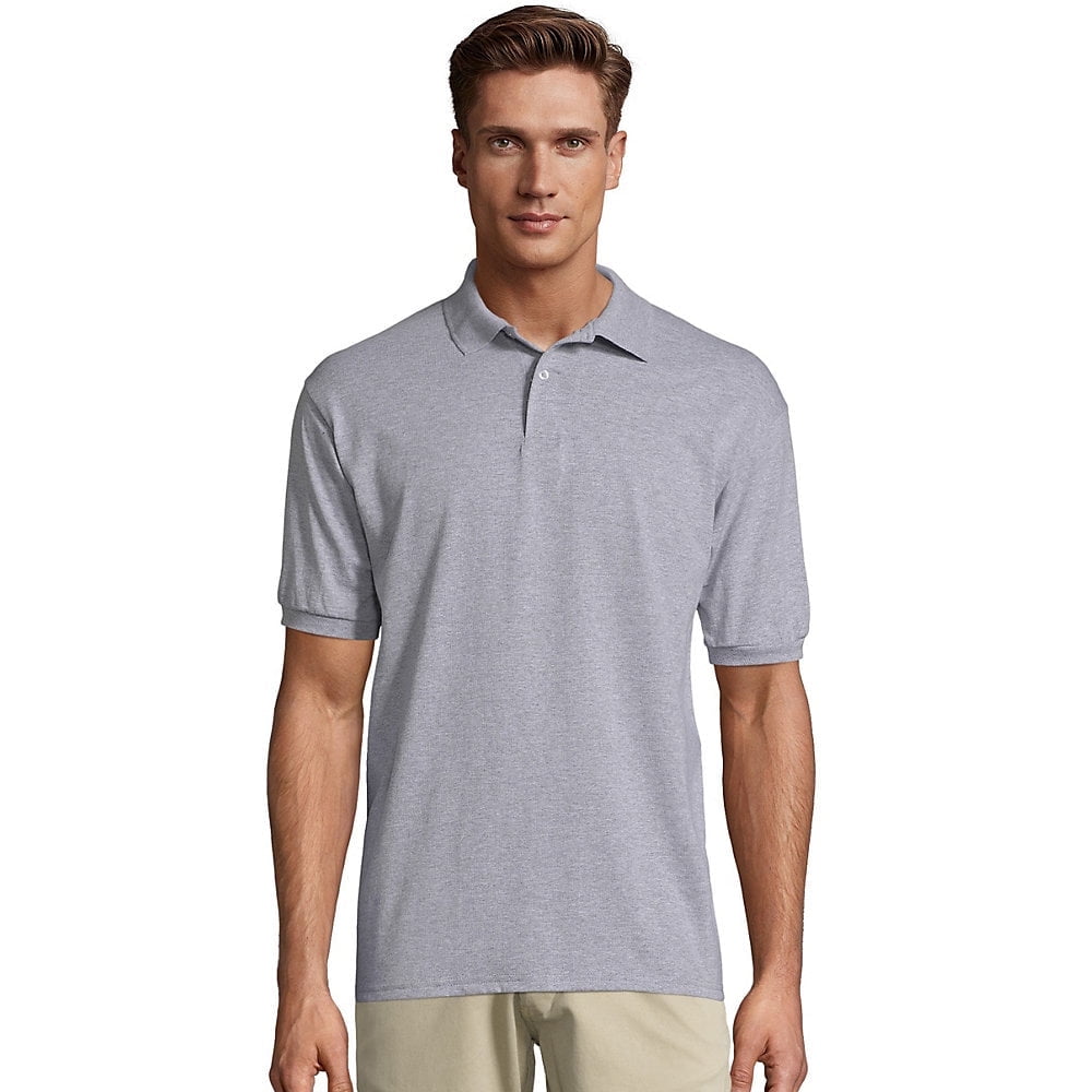 Hanes Men's Cotton-Blend EcoSmart® Jersey Polo - 054X - Walmart.com