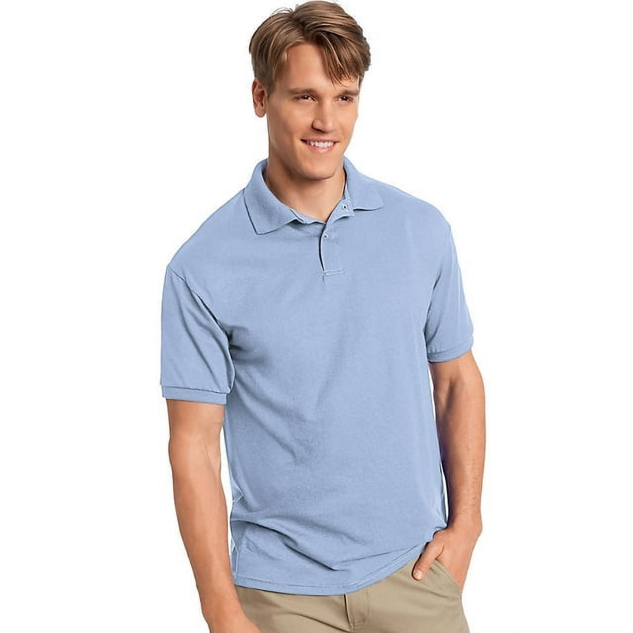 Hanes Men's Cotton-Blend EcoSmartÂ® Jersey Polo - 054X - Walmart.com