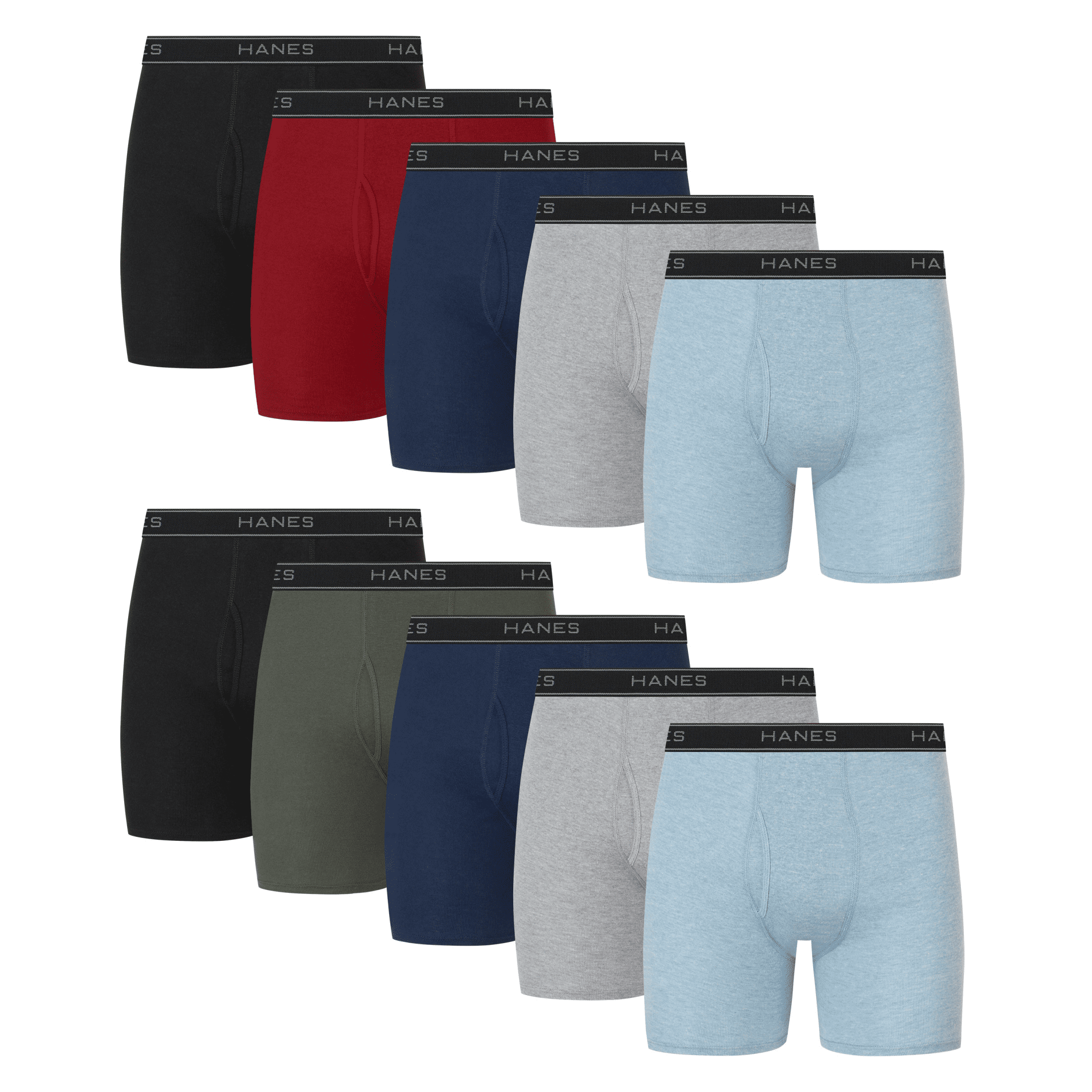 Hanes Men's Value Pack Assorted Boxer Briefs - Walmart Business Supplies