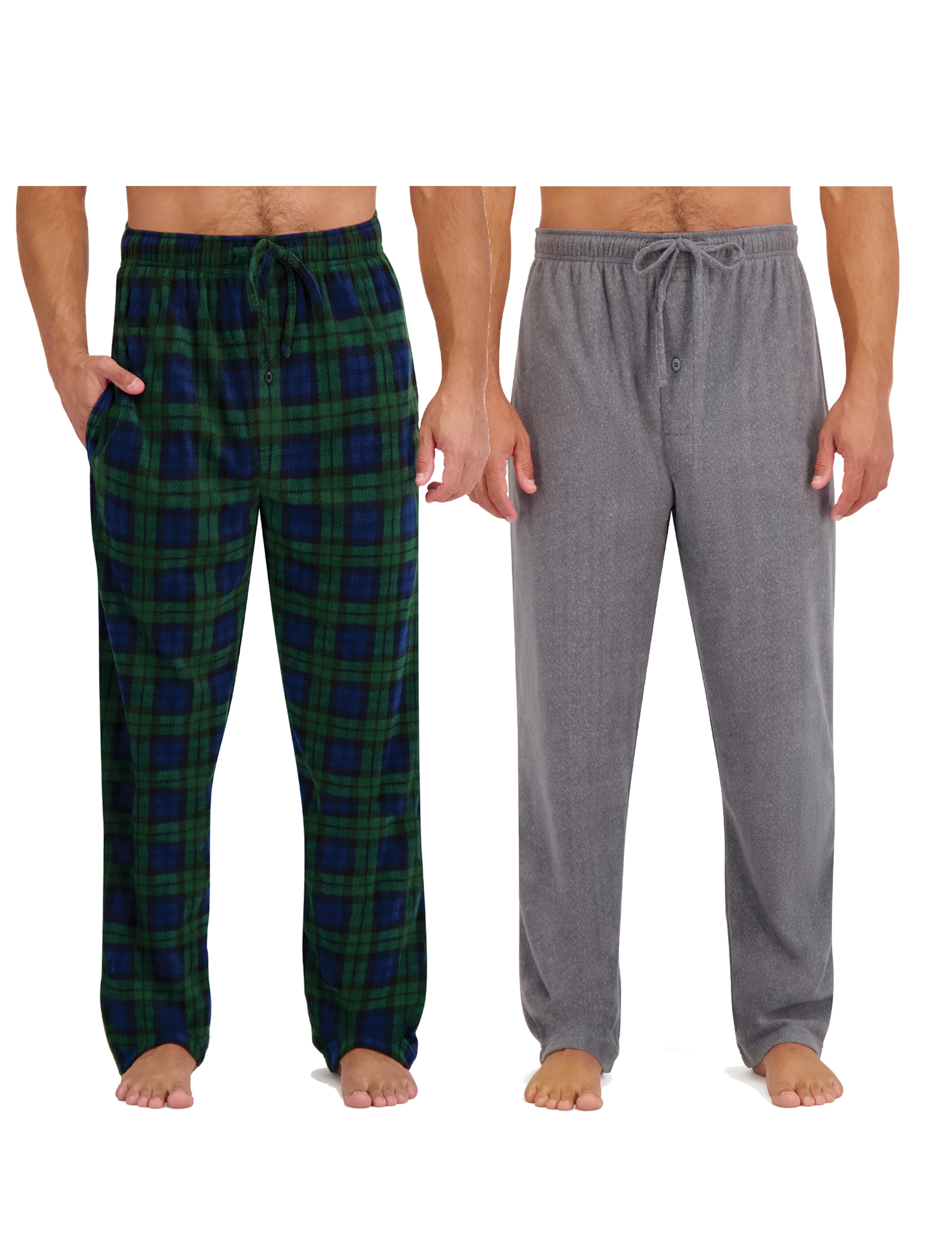 Hanes Men's Cozy Microfleece Pajama Sleep Pants, 2-Pack, Sizes S-2XL ...