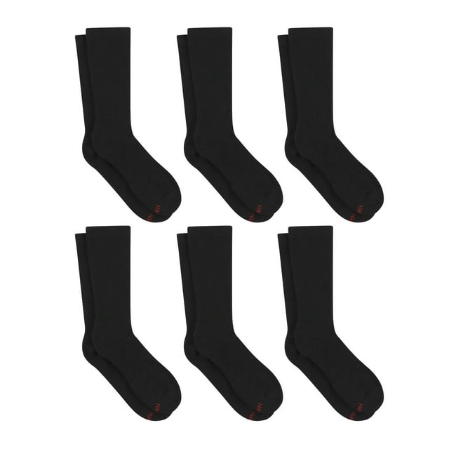 Hanes Men's Crew Socks, 6-Pack, Compression, Cushioning, Support ...