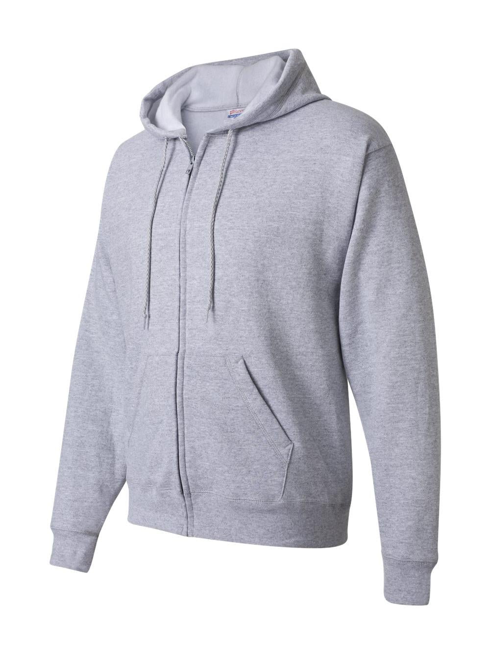Hanes Men's EcoSmart Fleece Full Zip Hooded Jacket - Walmart.com