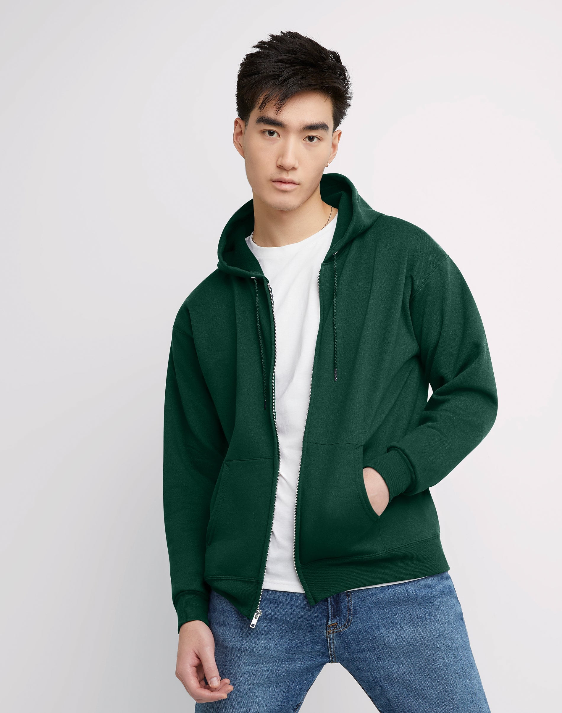 Hanes Men's & Big Men's Fleece Full Zip Hoodie, S-3XL - Walmart.com