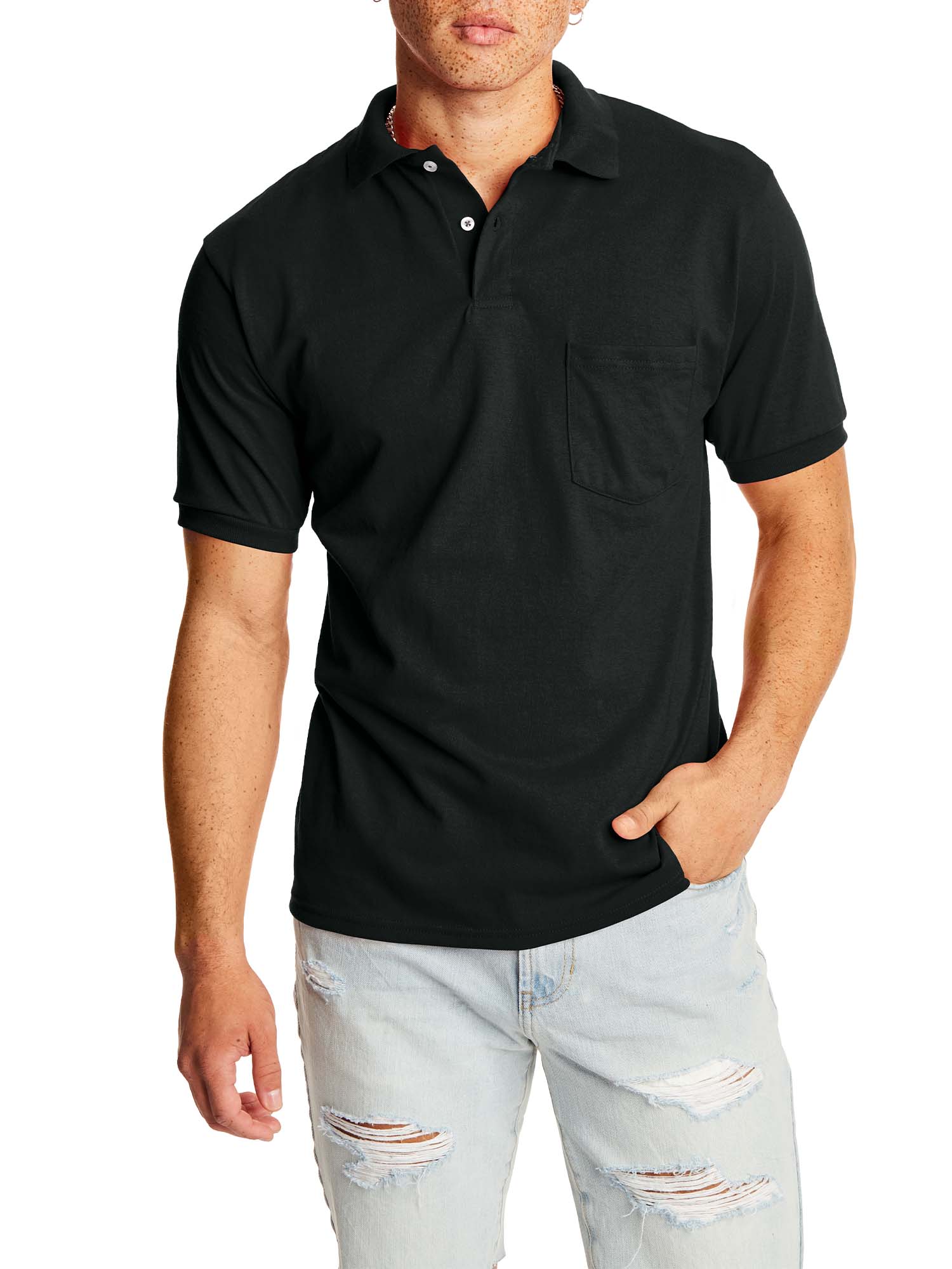 Hanes Men's X-Temp Short Sleeve Pique Polo Shirt - Walmart.com