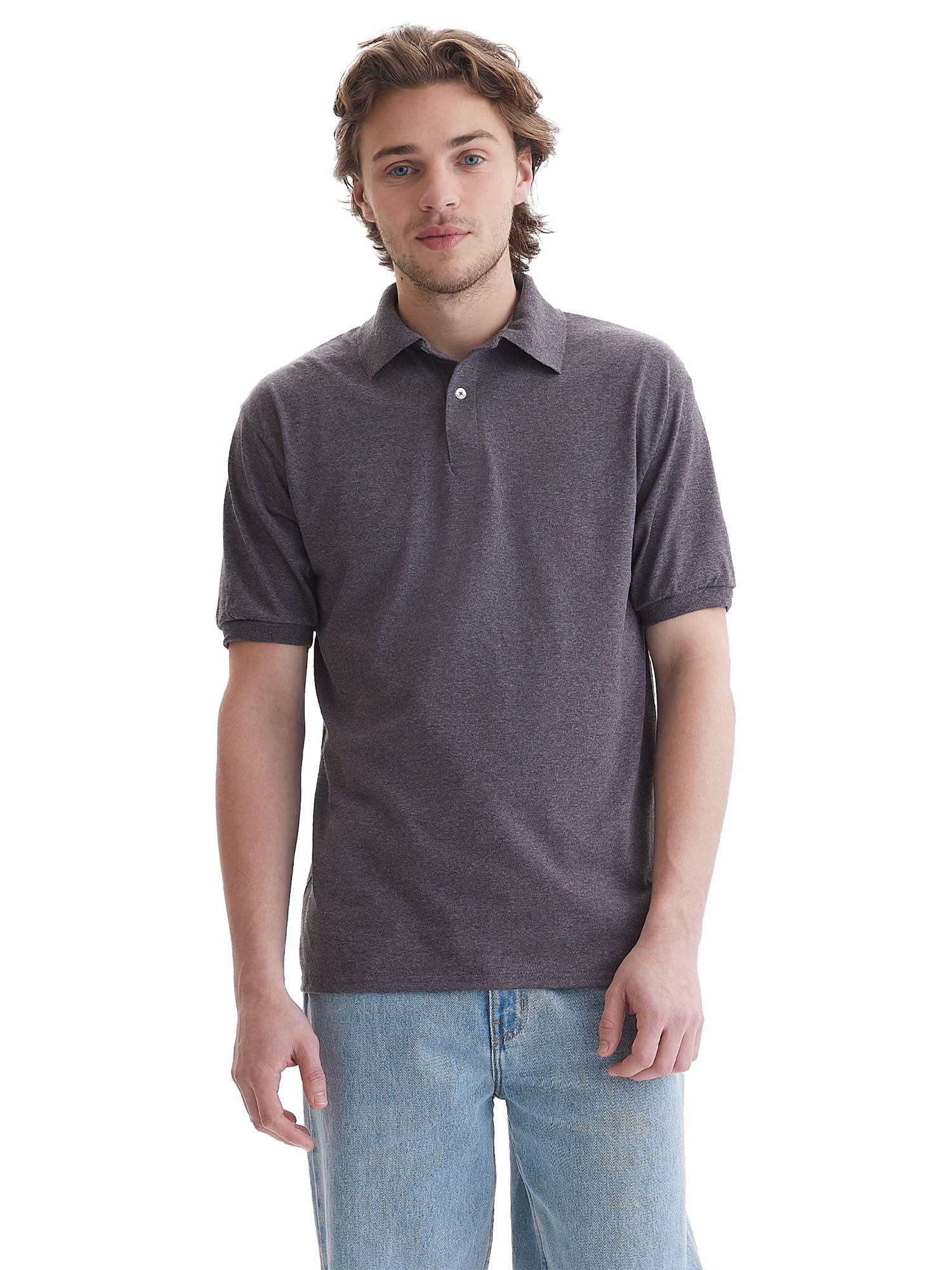 Brandclub - Hanes Men's EcoSmart Short Sleeve Jersey Polo Shirt, up to ...