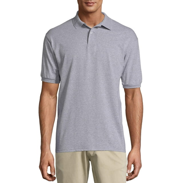 Hanes Mens Ecosmart Short Sleeve Jersey Polo Shirt