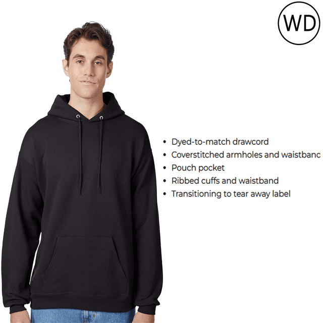 Hanes Men's Ecosmart Hoodie -WD17 Fleece Sweatshirt, Pullover Hooded ...