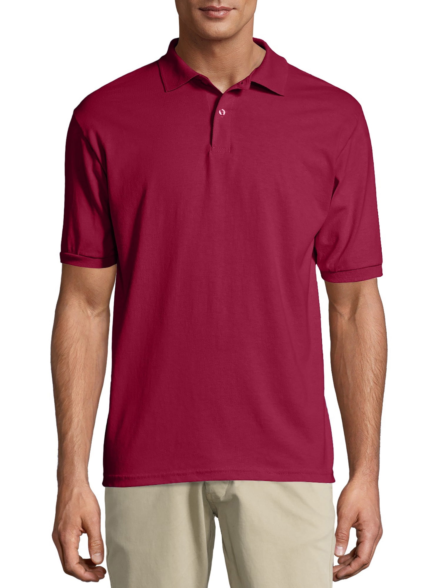 Hanes Men's EcoSmart Cotton-Blend Polo Shirt, Jersey Golf Tee, Comfort ...