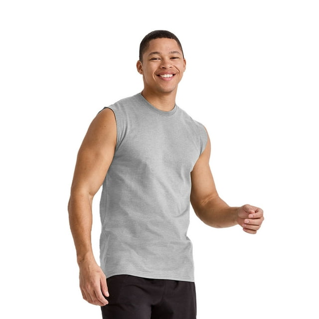 Hanes Men's Essentials Midweight Sleeveless Muscle Tee, Sizes S-3XL ...