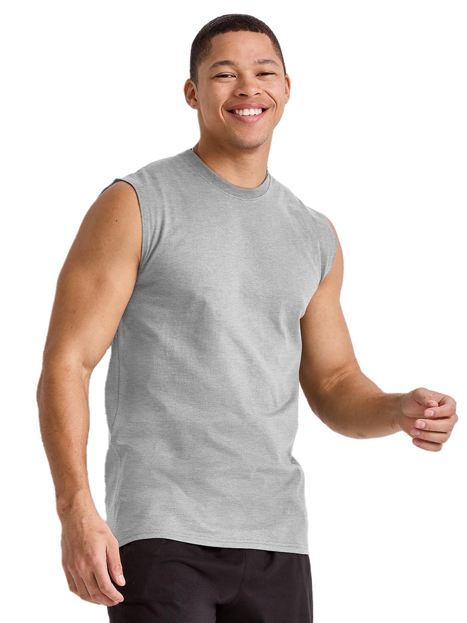 Hanes Men's Essentials Midweight Sleeveless Muscle Tee, Sizes S-3XL ...