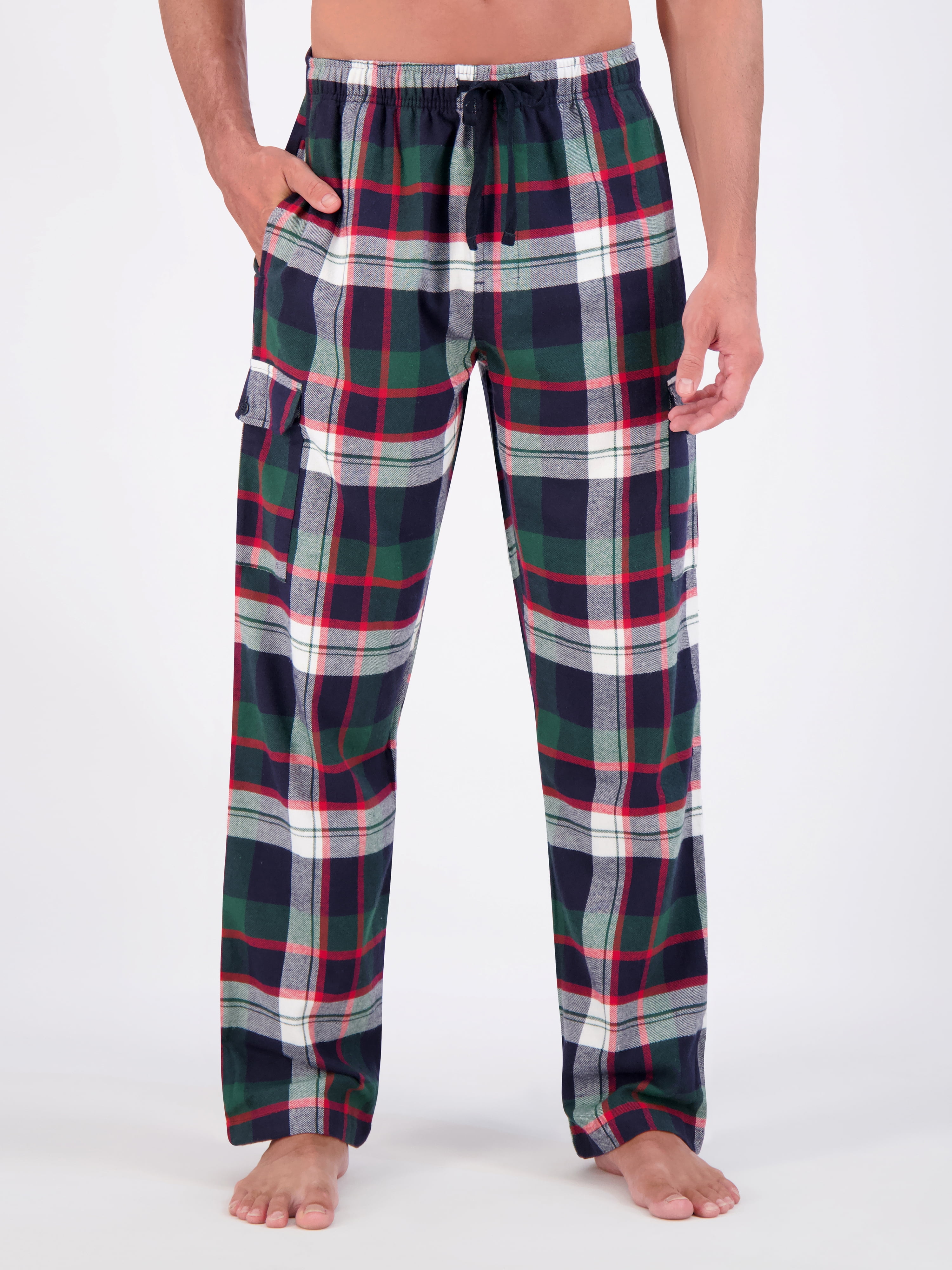 Hanes Men's Flannel Lounge Pajama Pants with Cargo Pockets, Sizes S-XL ...