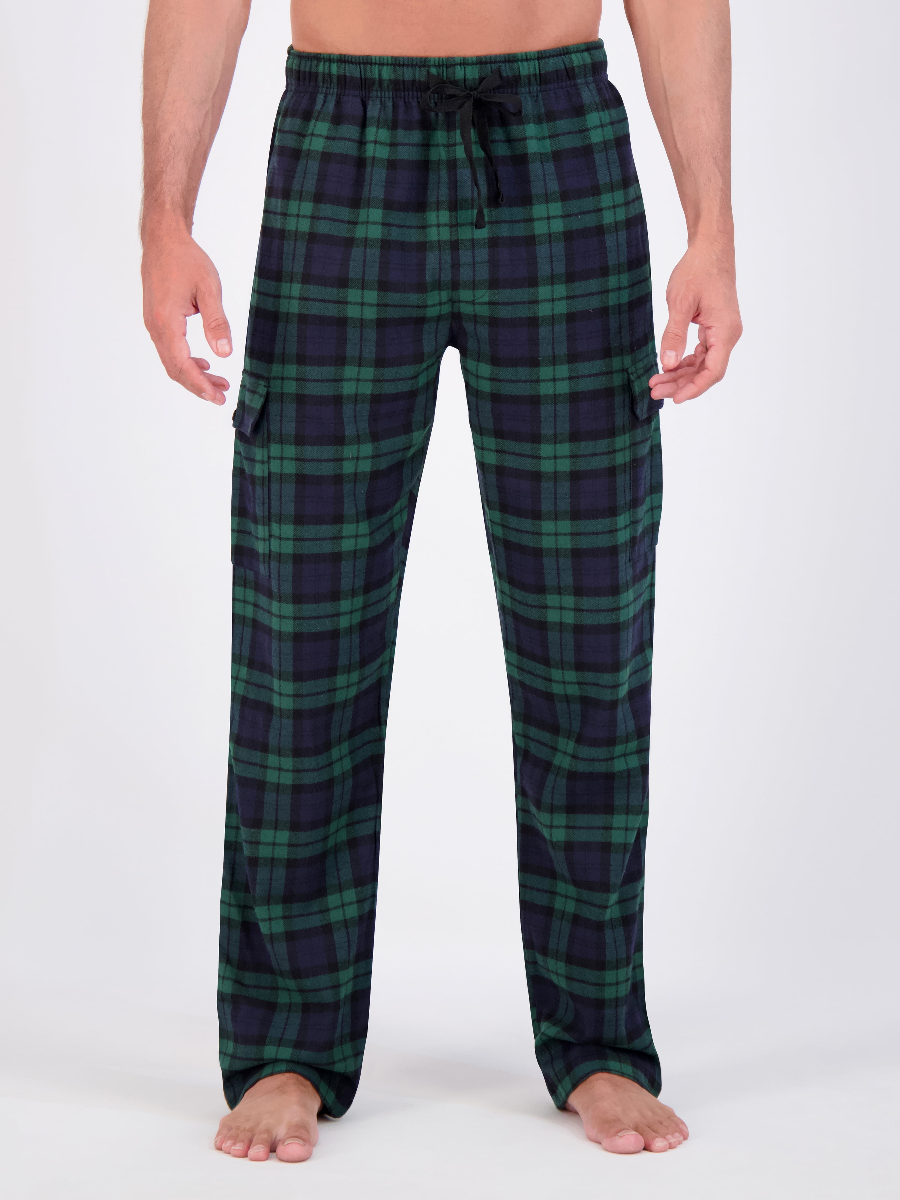 Hanes Men's Flannel Lounge Pajama Pants with Cargo Pockets, Adjustable ...