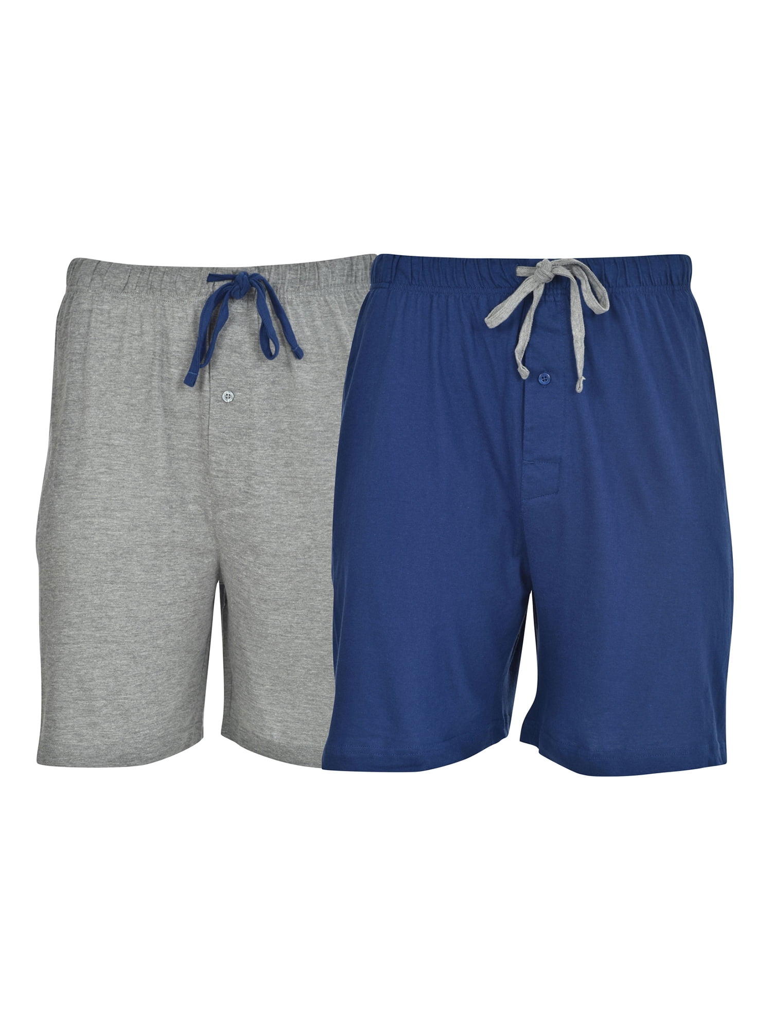 Hanes Mens Jersey Lounge Drawstring Shorts With Logo Waistband 2 Pack