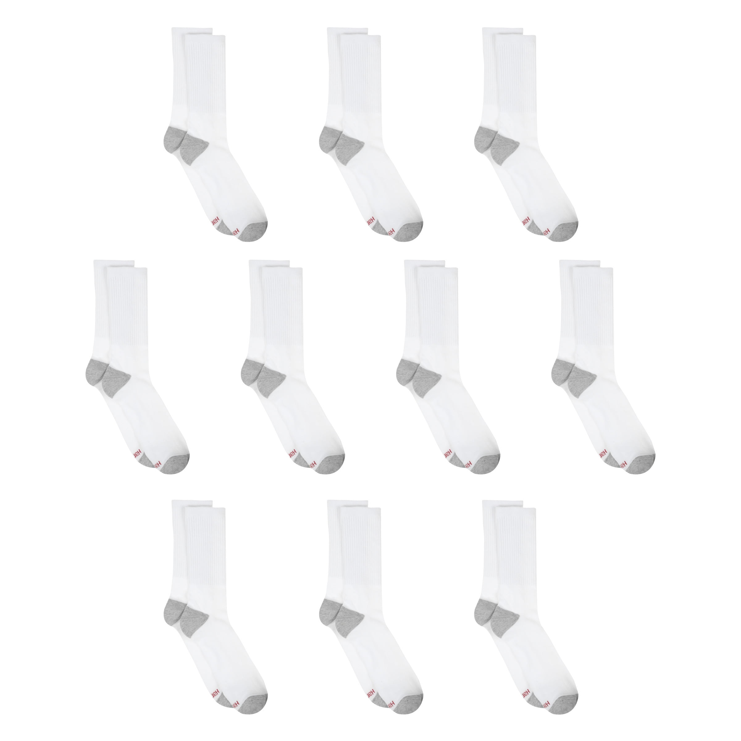 Hanes Men's Lightweight Comfort Super Value Crew Socks, 20-Pack, Sizes ...