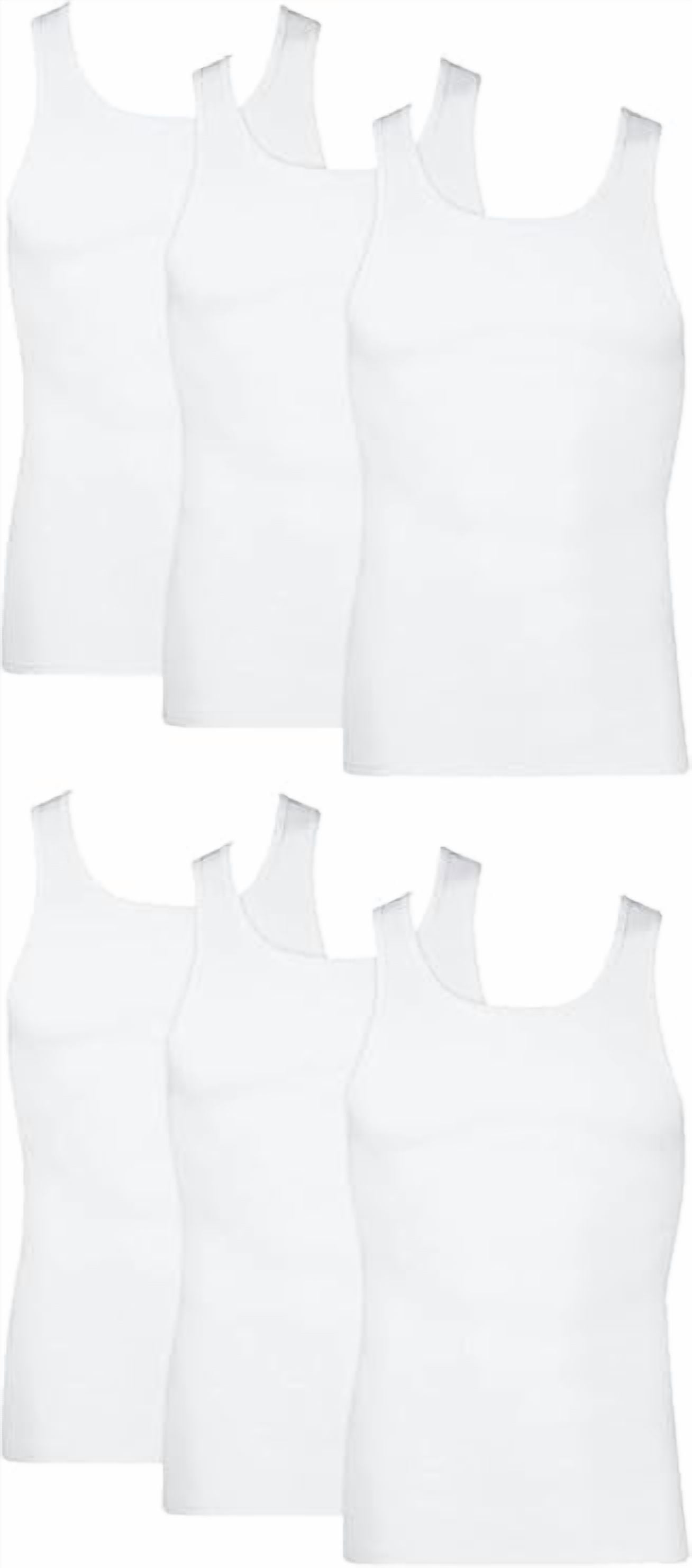 Hanes Men's Lightweight Cotton Moisture-Wicking Tank Undershirts, 6 ...