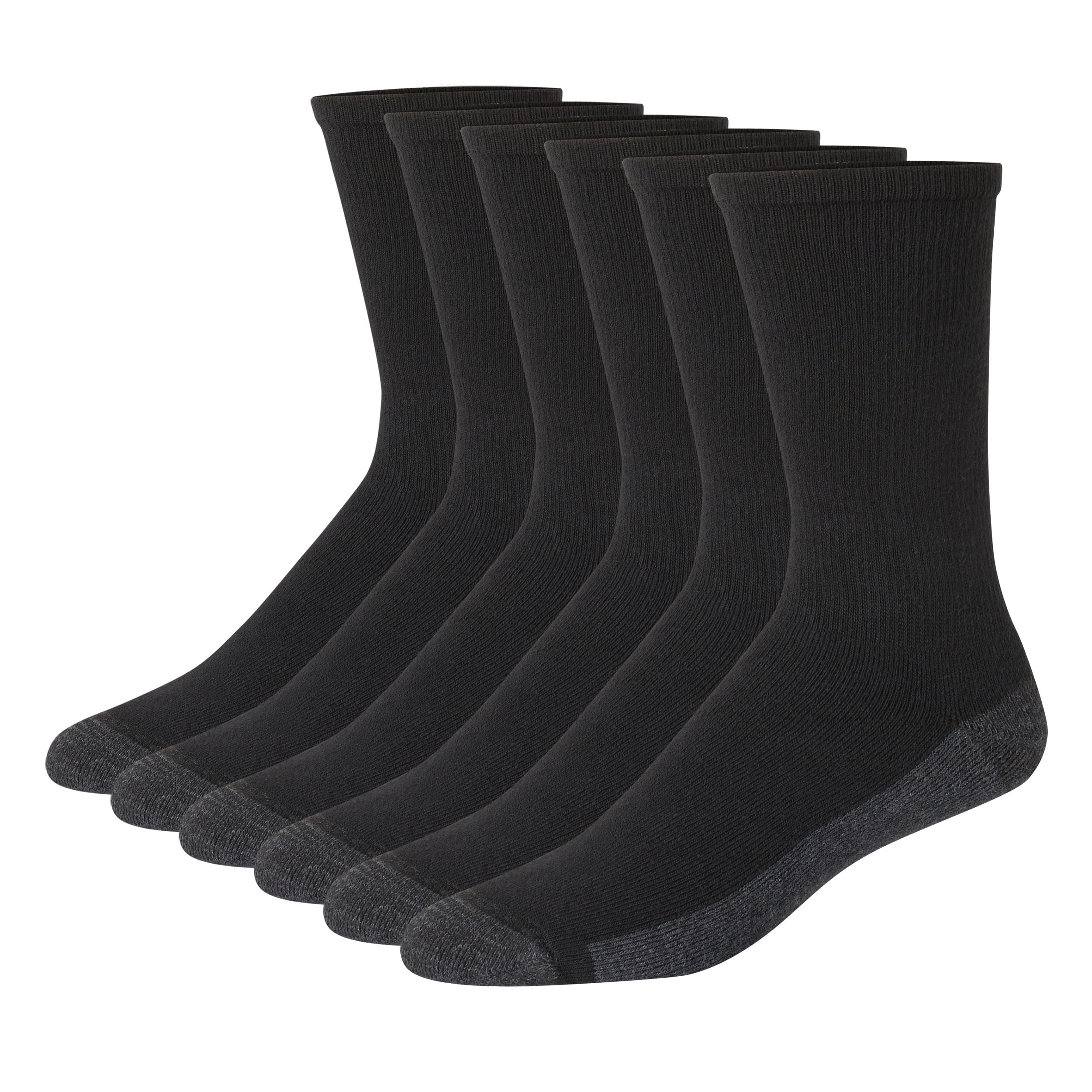 Hanes, Crew Socks Mens Max Cushion, 6 Pack, Moisture Wicking - Walmart.com