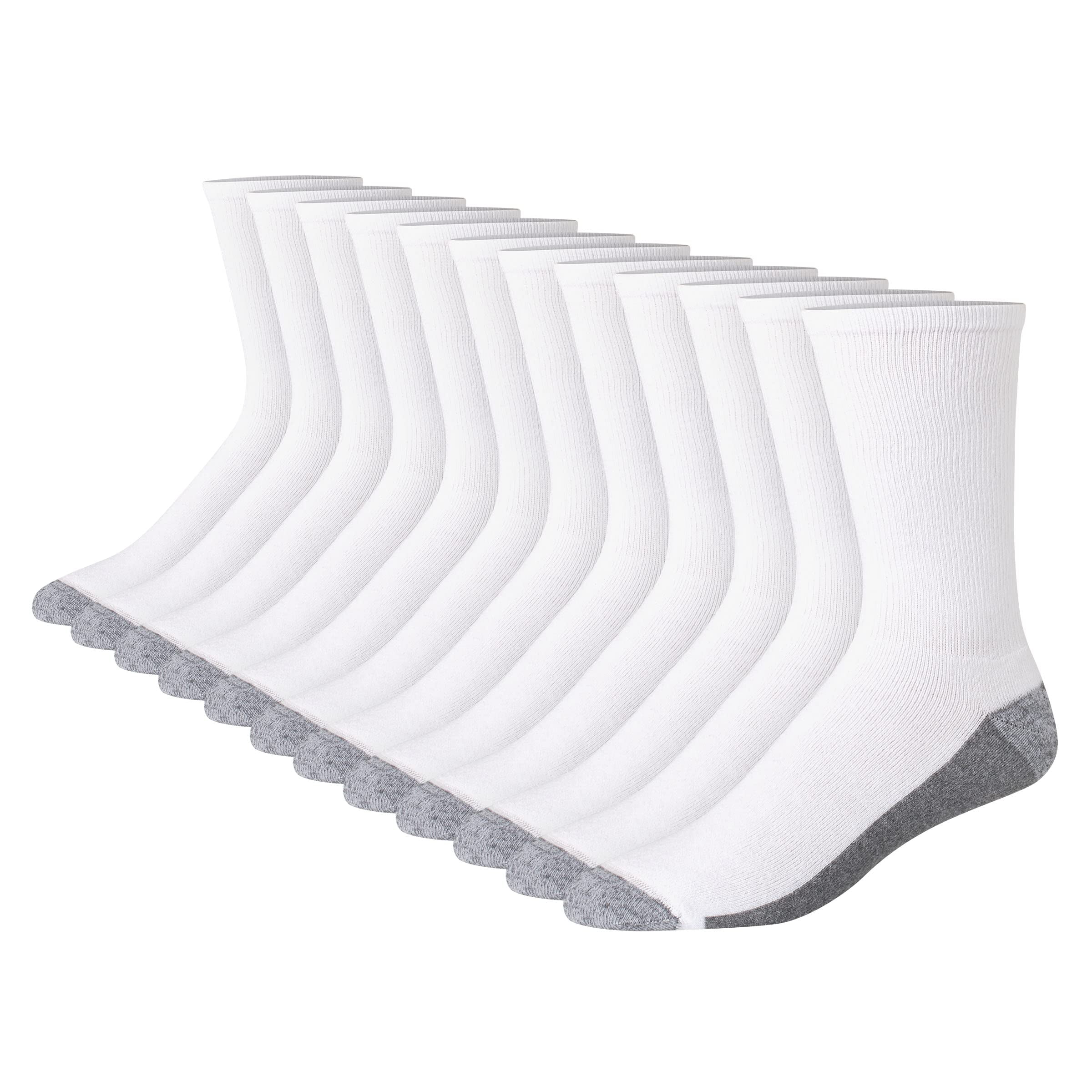 Hanes Men's Max Cushioned Crew Socks, Moisture-Wicking with Odor ...